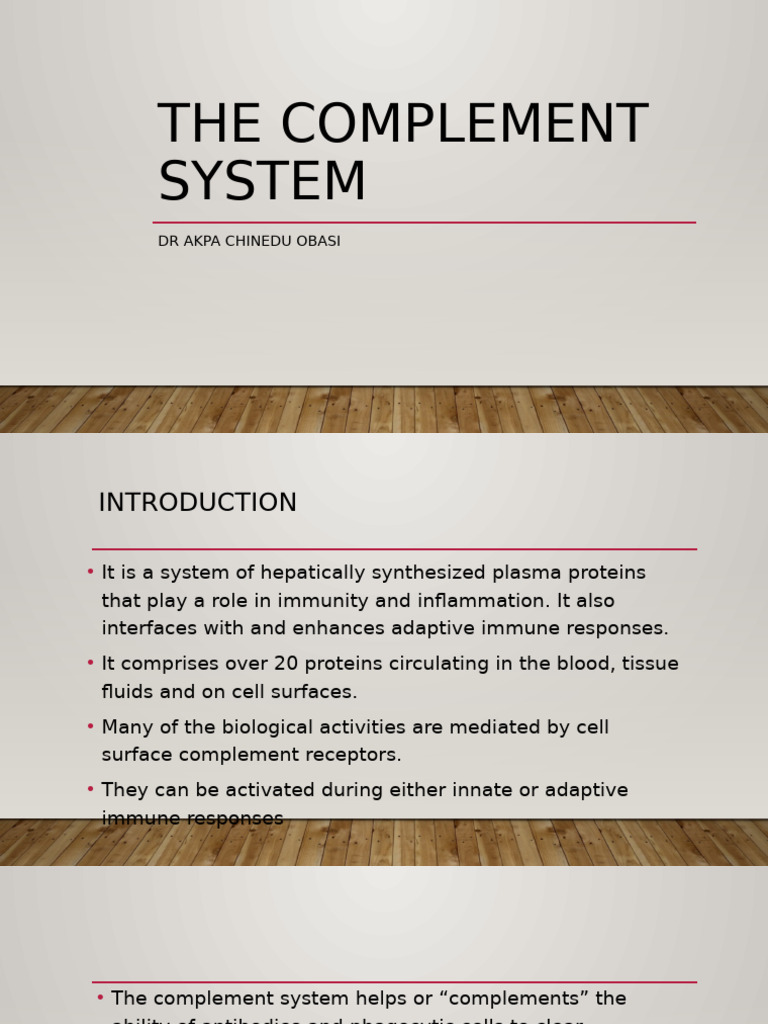 Complement System Overview | PDF | Complement System | Biology