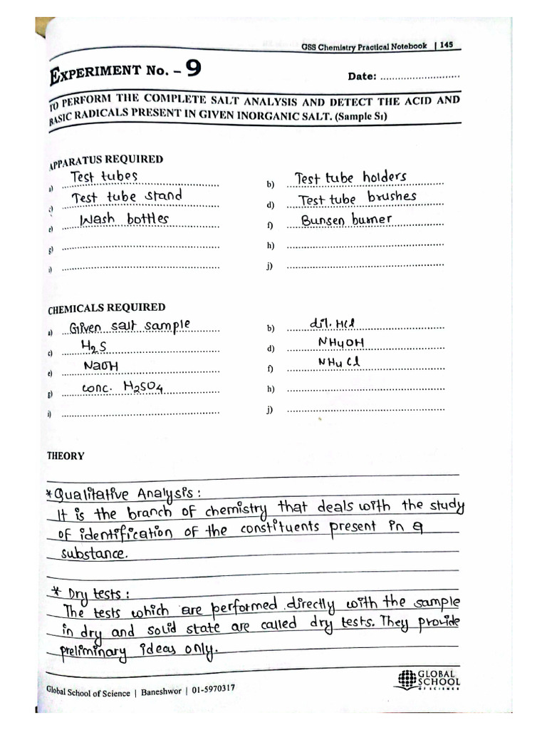 Chem 9th Experiment | PDF