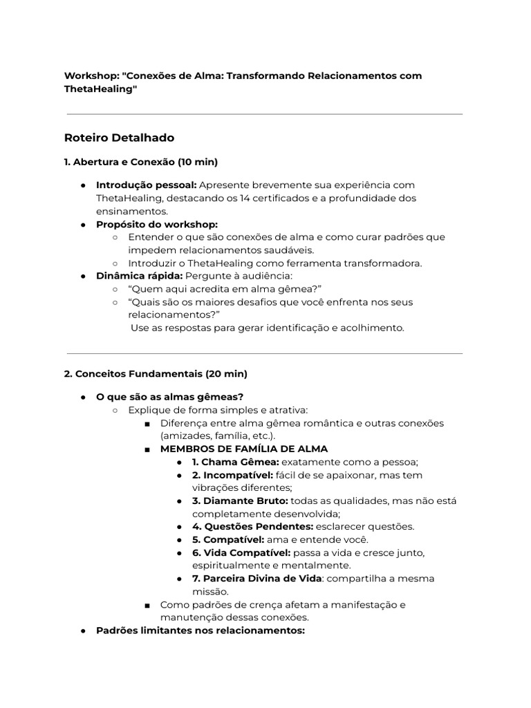 Workshop - Conexões de Alma - Transformando Relacionamentos Com ...