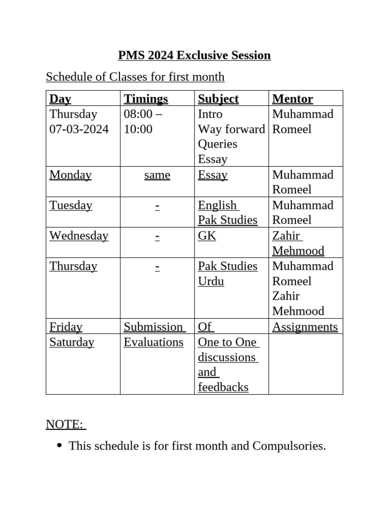 PMS 2024 Exclusive Session | PDF