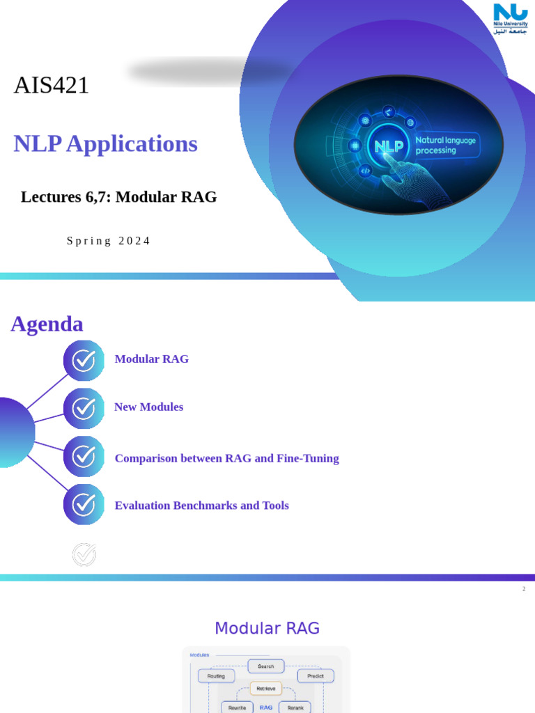 Lectures 6,7 Modular RAG | PDF | Information Retrieval | Databases