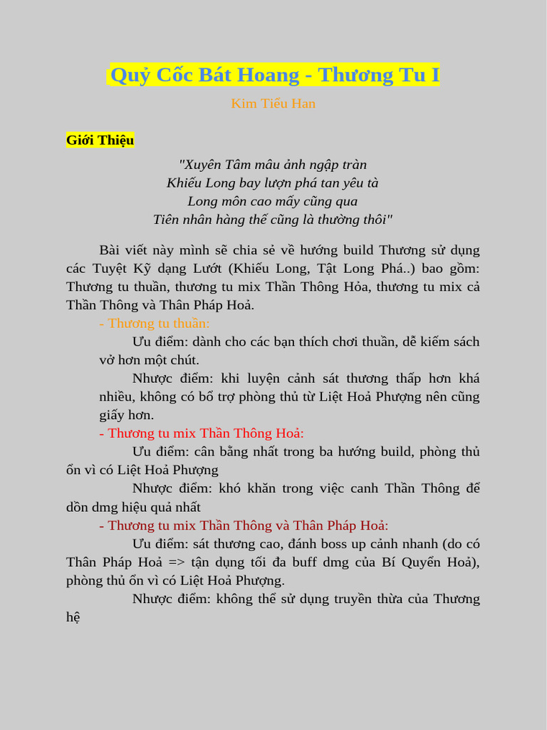 Thương Tu - Thương Lư T - QCBH | PDF