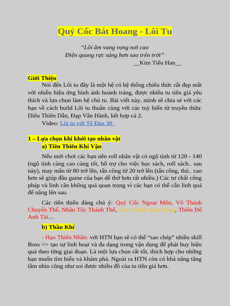 Lôi Tu - QCBH | PDF