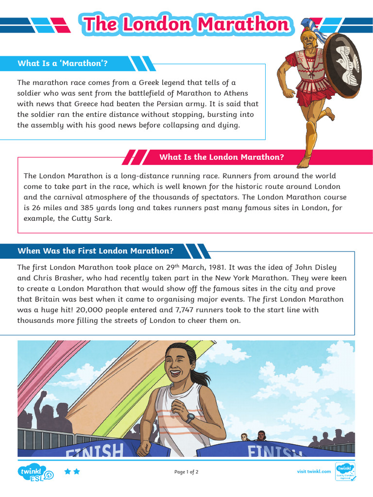 The London Marathon Reading Comprehension | PDF | English As A Second ...