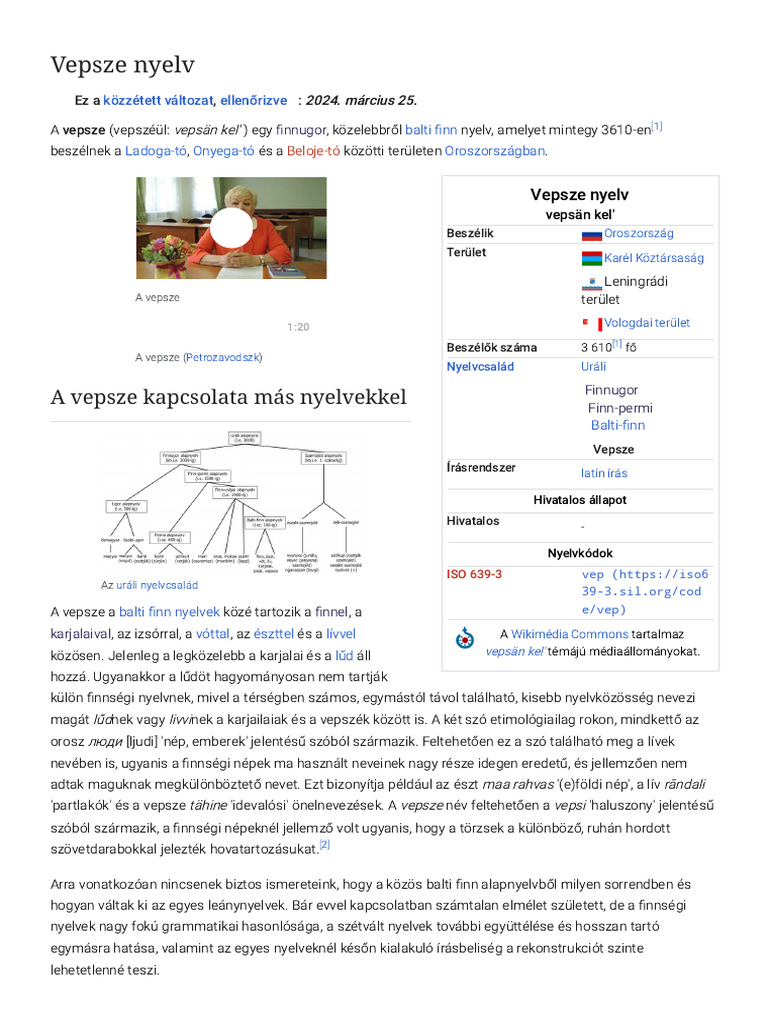 Vepsze Nyelv | PDF