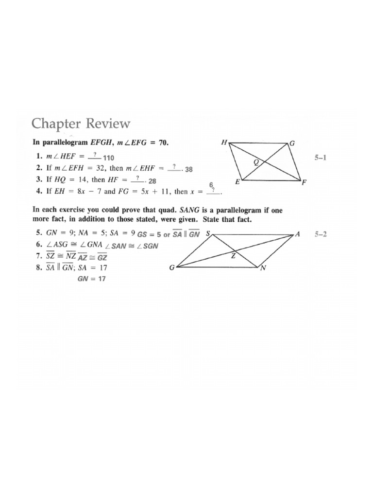 Chap Review-Chap Test - CG WS #2 Answers | PDF