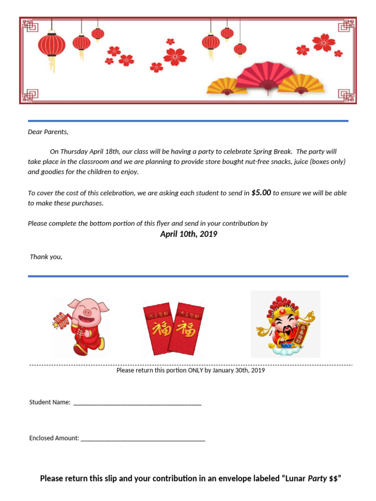 Chinese New Year Letter | PDF