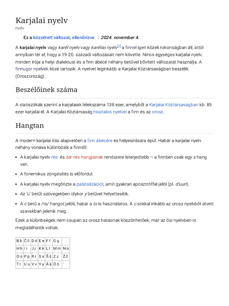 Karjalai Nyelv | PDF