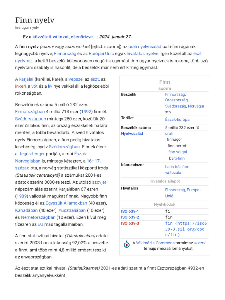 Finn nyelv | PDF
