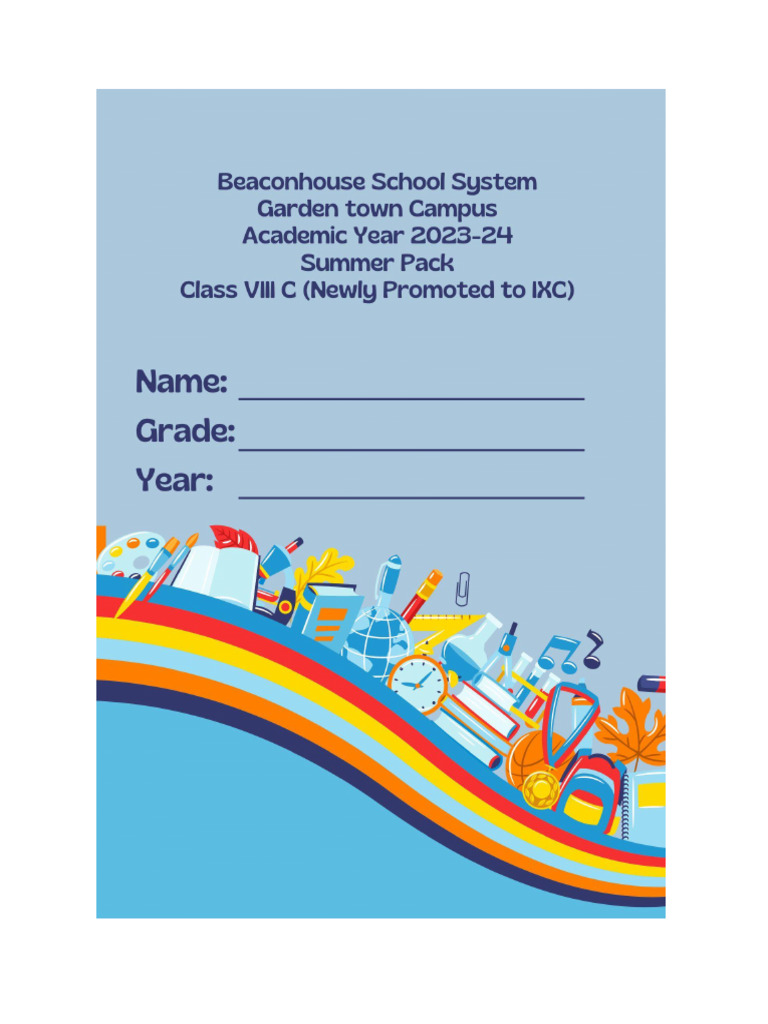 Class 8C Summer Pack 2024 | PDF | Climate Change | Greenhouse Gas