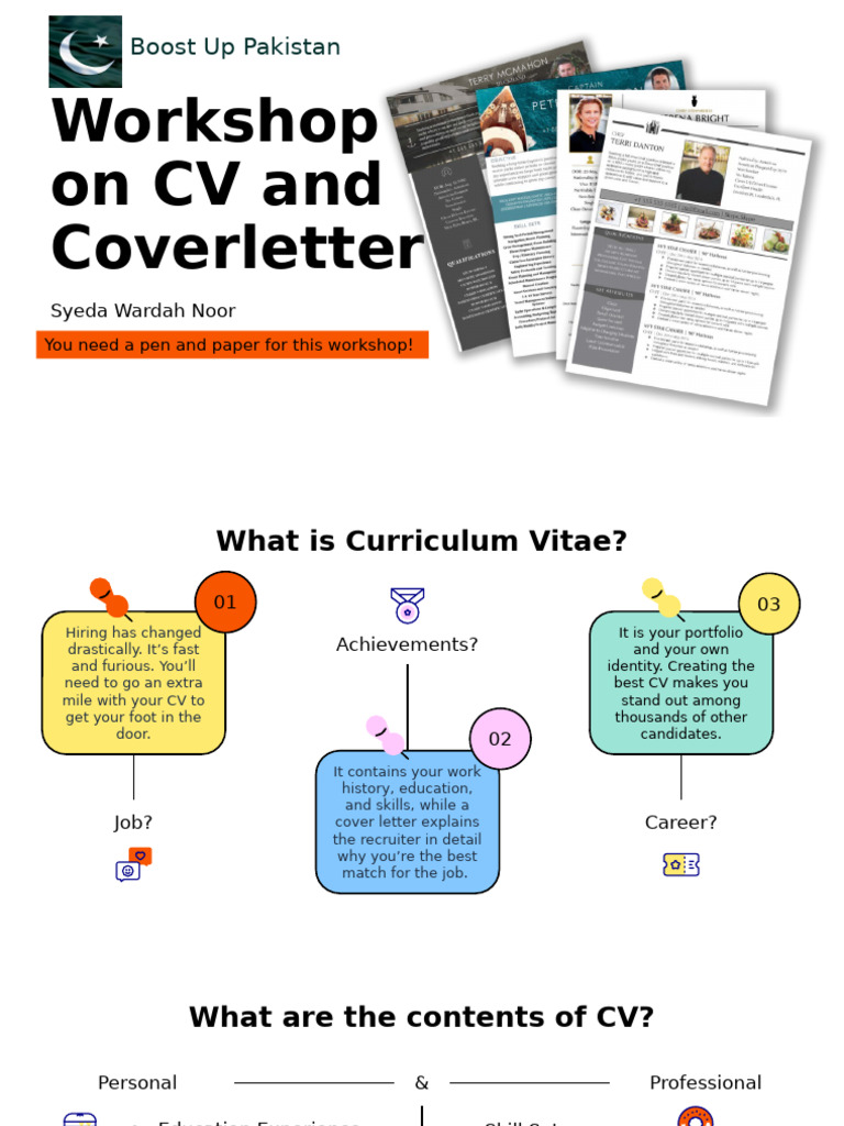 CV and Cover Letter Workshop Guide | PDF