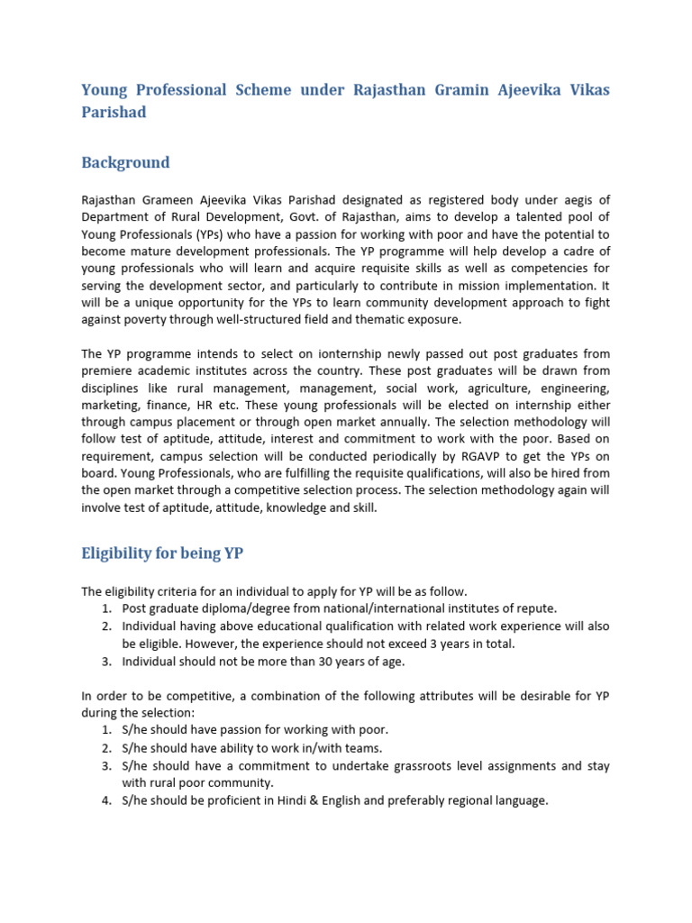 Young Professional Policy Rgavp | PDF