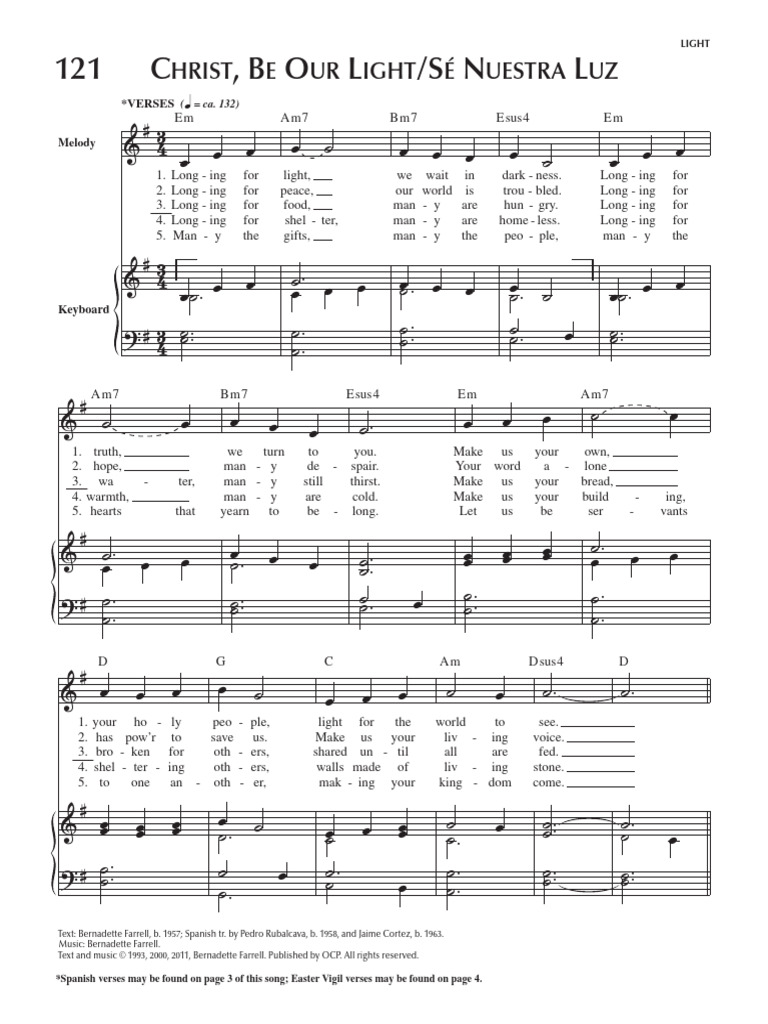 Christ Be Our Light Sheet Music PDF | PDF | Graphemes | Phonetics