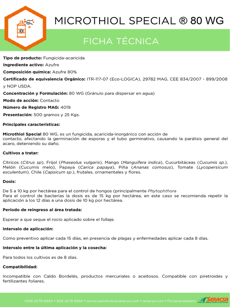 Microthiol Special Ficha | PDF