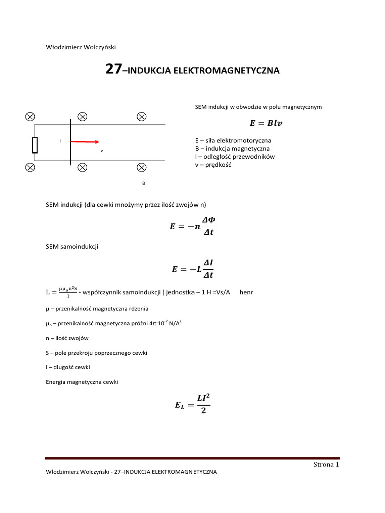 27-Indukcja Elektromagnetyczna | PDF