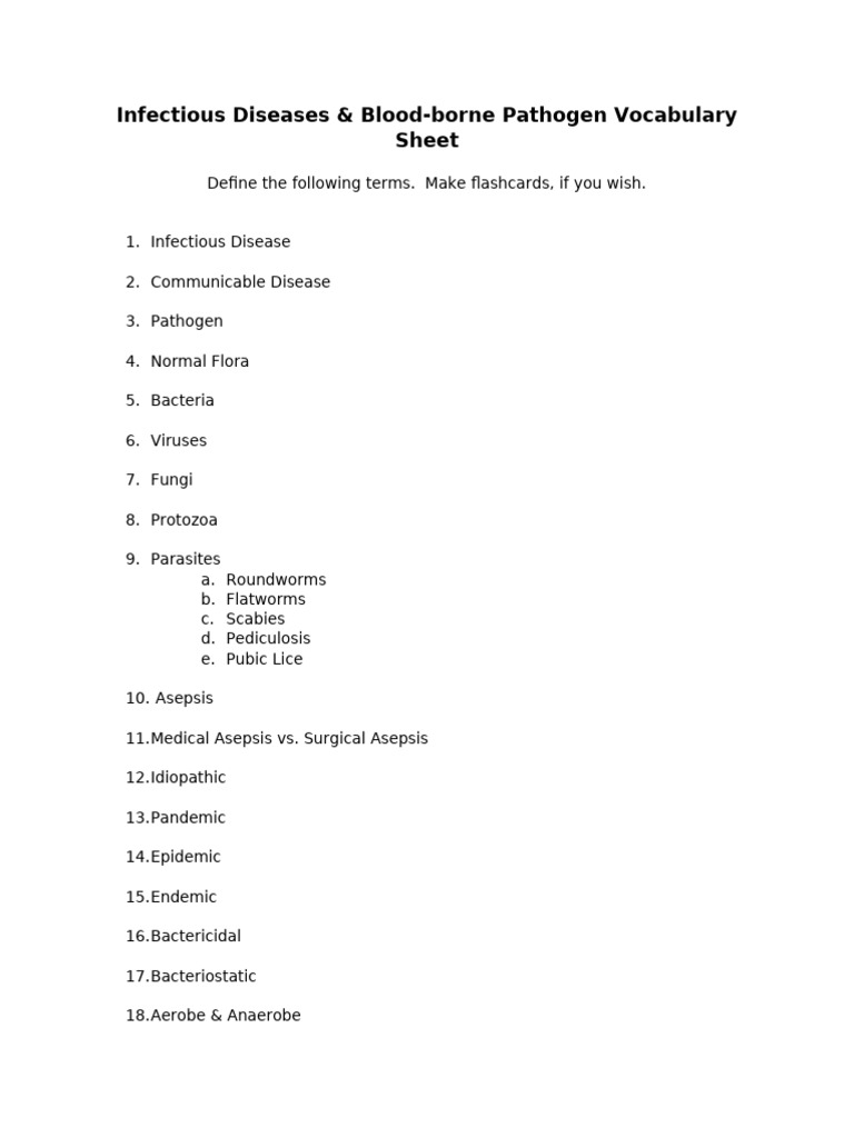 Infectious Disease Terminology Guide | PDF