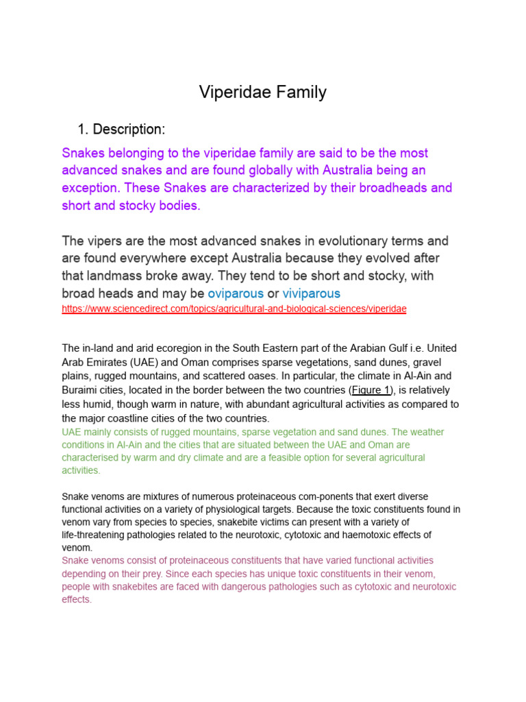 Viperidae Family | PDF | Venom