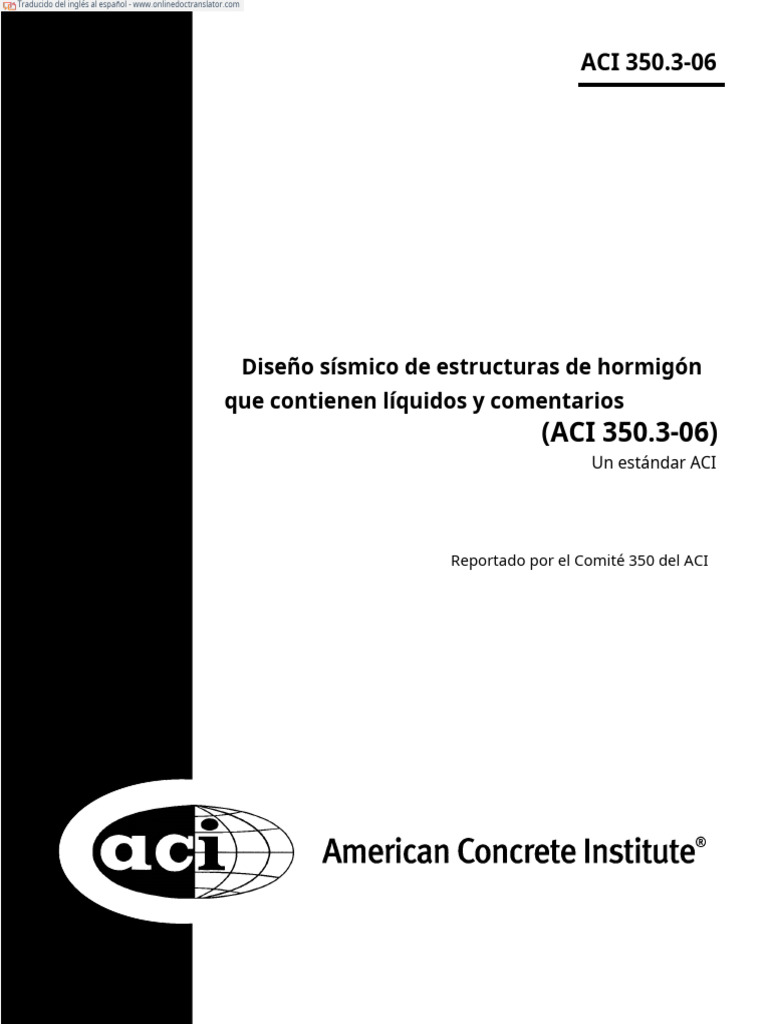 Aci 350.3-06 Traducida | PDF | Hormigón | Presión