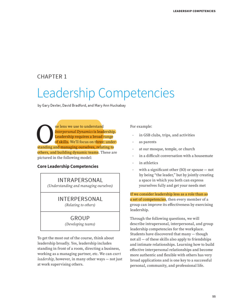 Core Leadership Competencies Explained | PDF | Leadership | Human ...