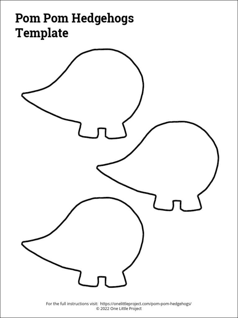 Pom Pom Hedgehogs Template | PDF
