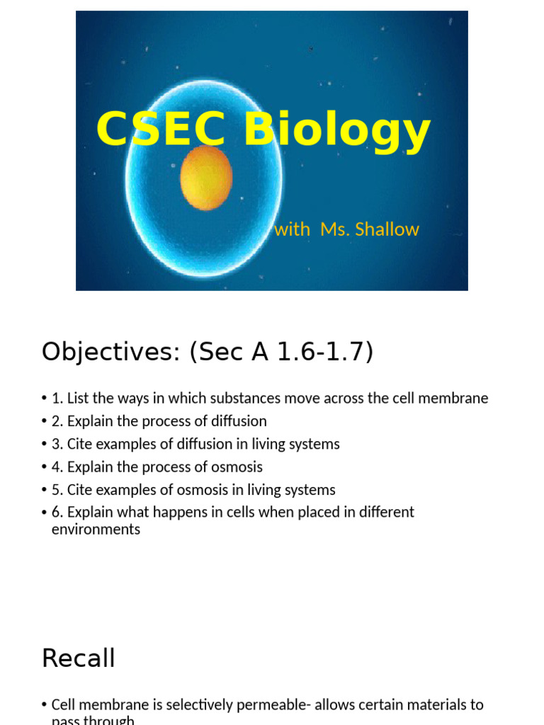 Cell Membrane Transport Processes | PDF | Osmosis | Cell Biology