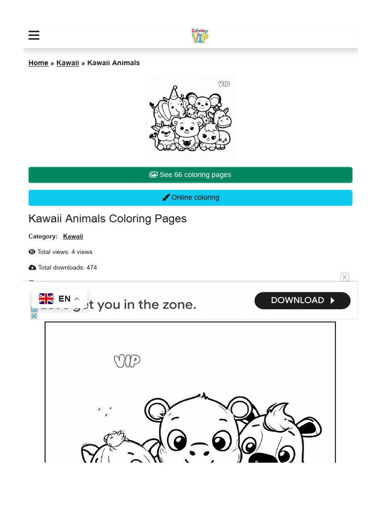 66+ Free Kawaii Animals Coloring Pages - Cuteness Explosion | PDF