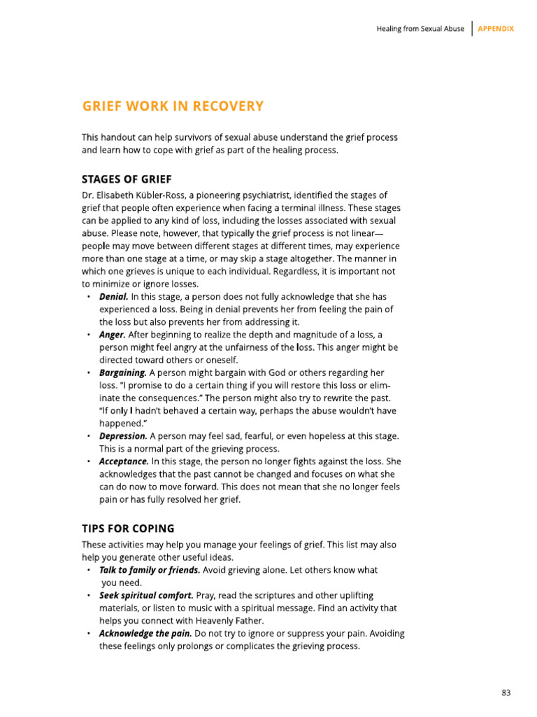 Grief Work in Recovery | PDF