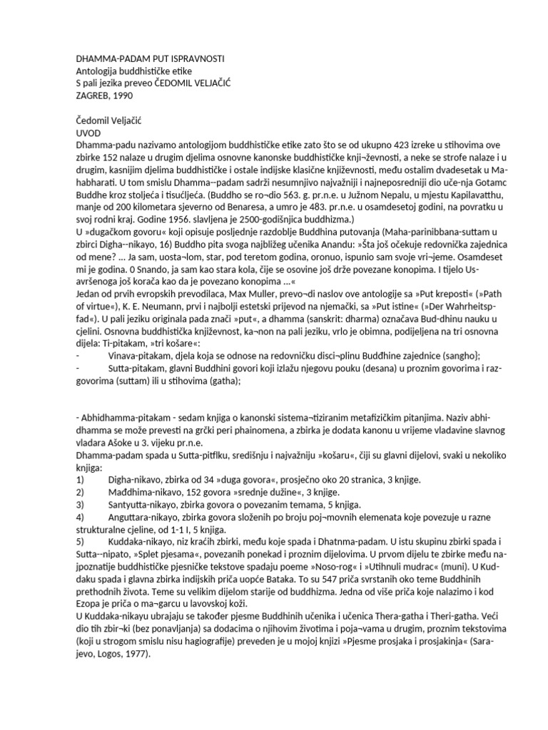 Buddha Dhamma Padam - Put Ispravnosti | PDF