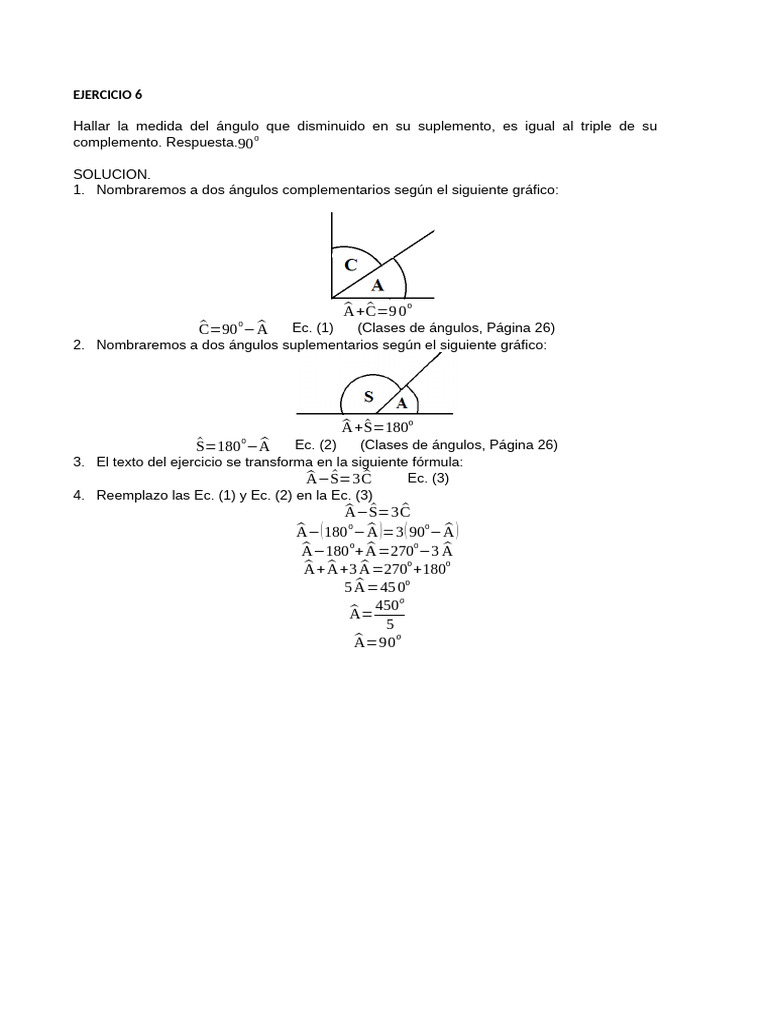 Ejercicio de Angulos Tarea de Notas 1 | PDF
