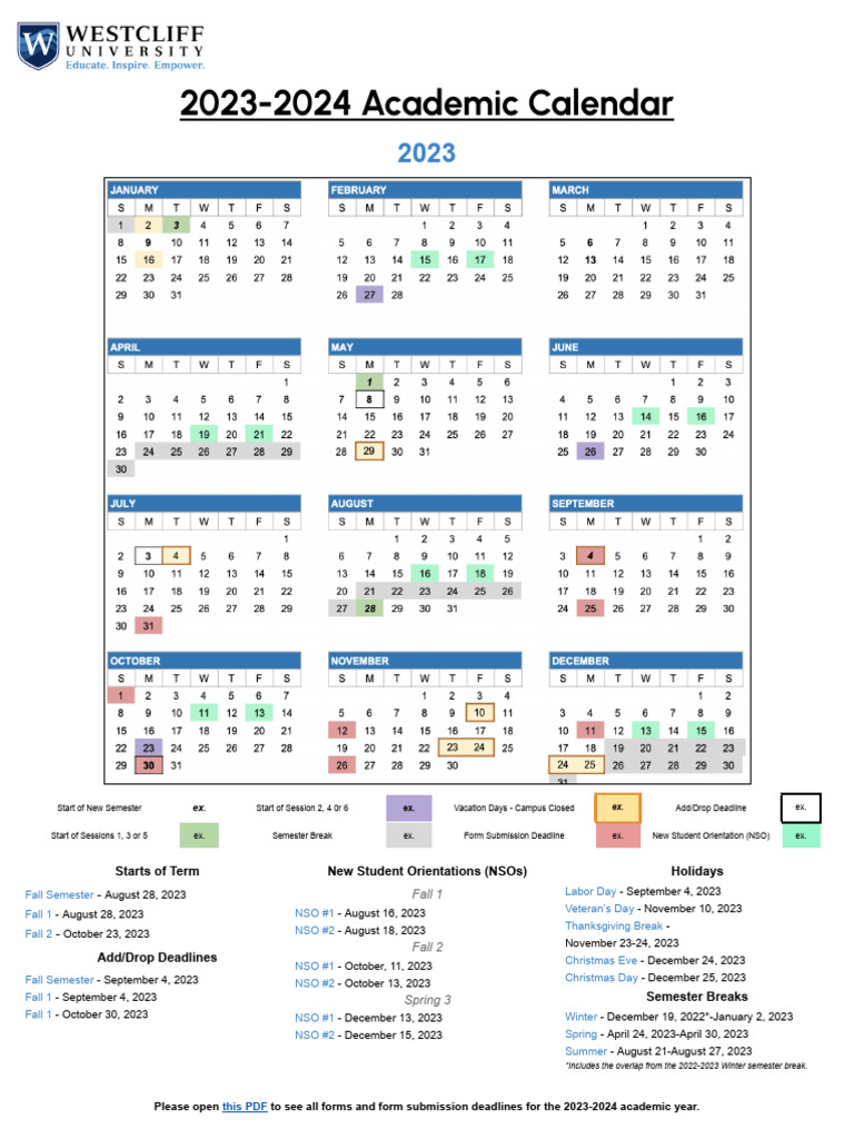 2023 2024 Academic Calendar 1 | PDF | Academic Term | Festival