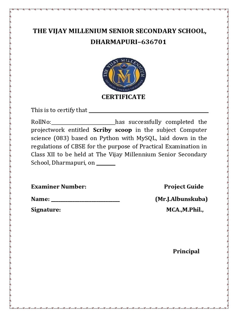 Certificate Hostel Management System | PDF