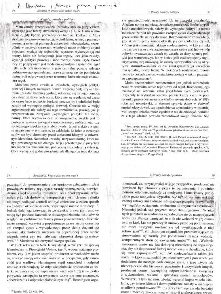 R. Dworkin, Biorąc prawa poważnie-2 | PDF