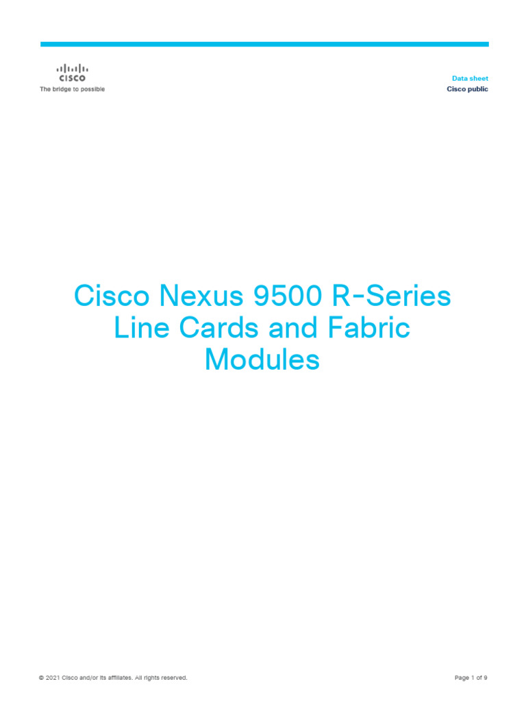 Cisco Nexus 9500 R-Series | PDF | Computing | Computer Science