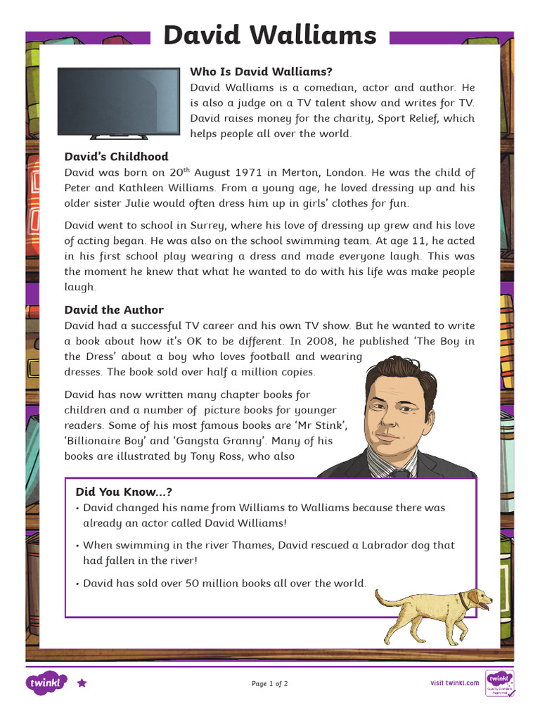 David Walliams: Comedian and Author | PDF