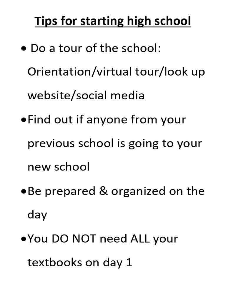 Starting High School Guide | PDF