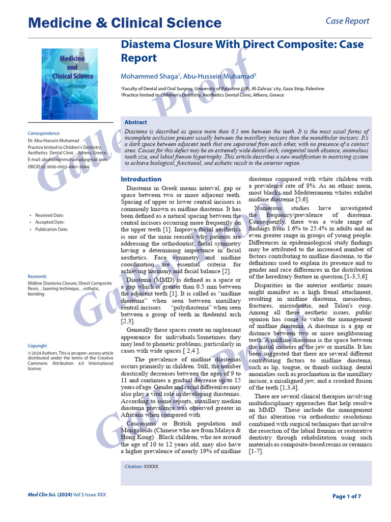 Diastema Closure with Composite Resin | PDF | Dental Composite | Tooth ...