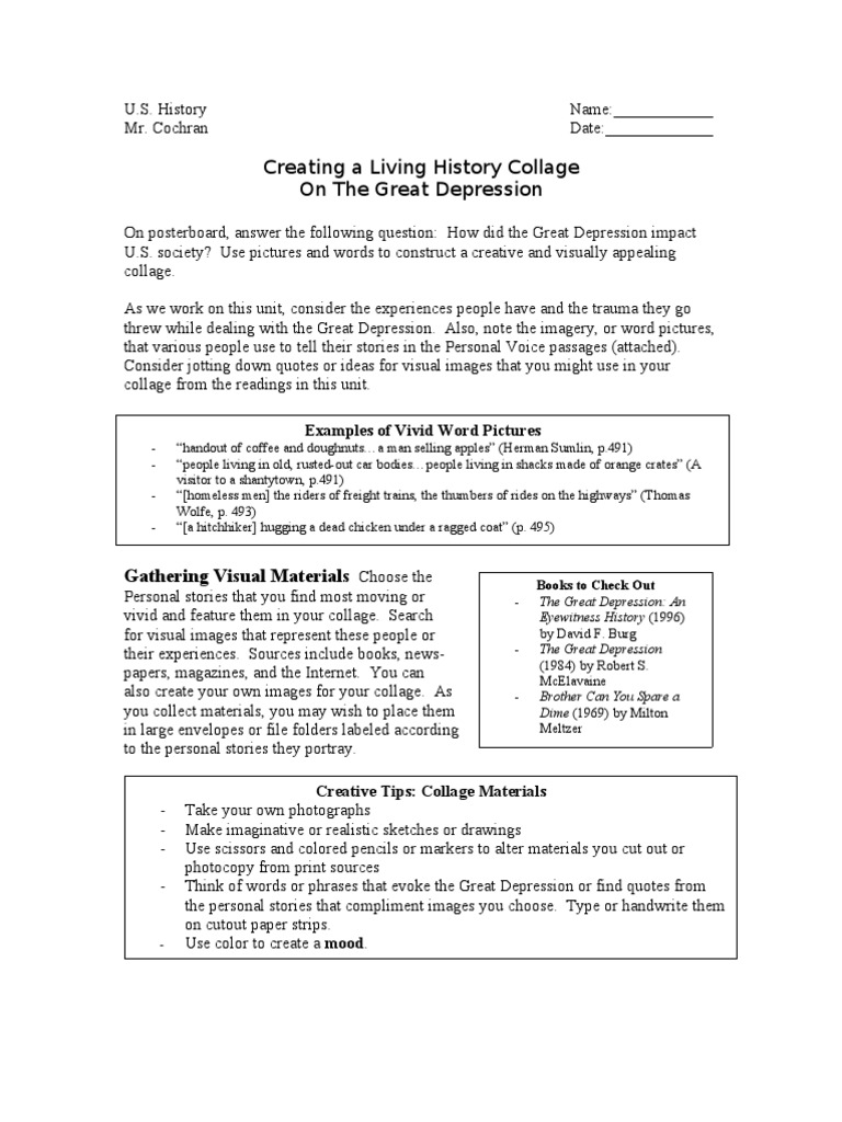 The Impact of the Great Depression Through Visual Storytelling ...