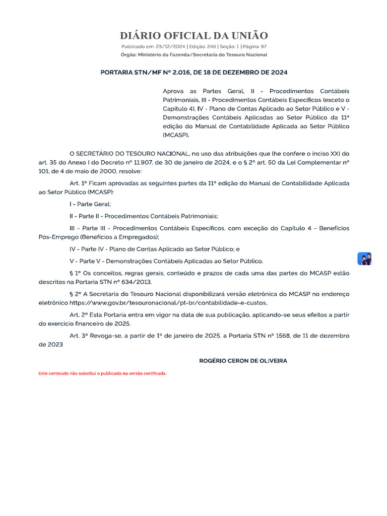 Port STN MF Nº 2 016 18 12 2024 | PDF