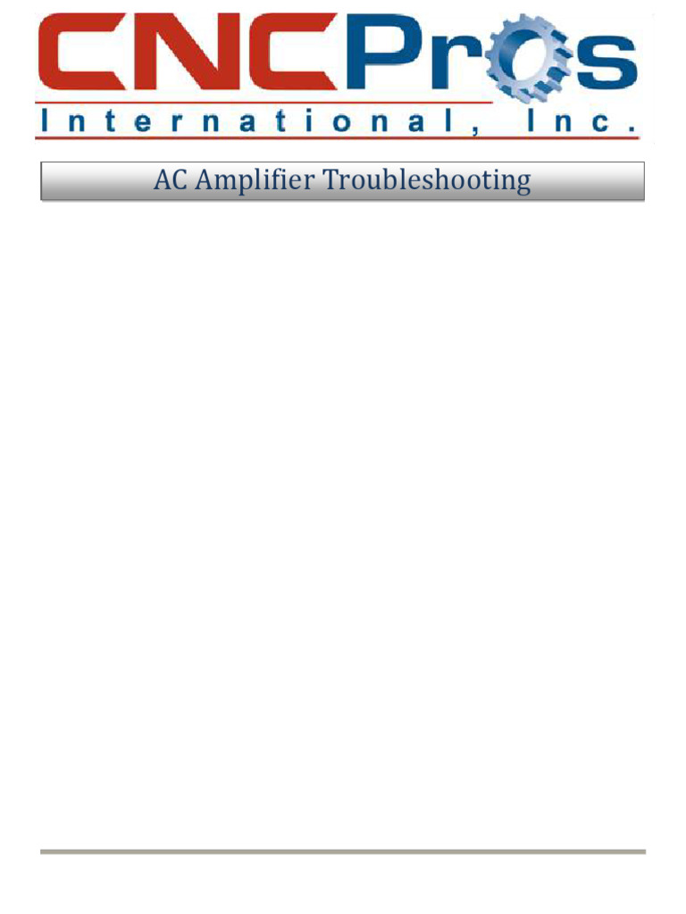 AC Amplifier Troubleshooting | PDF