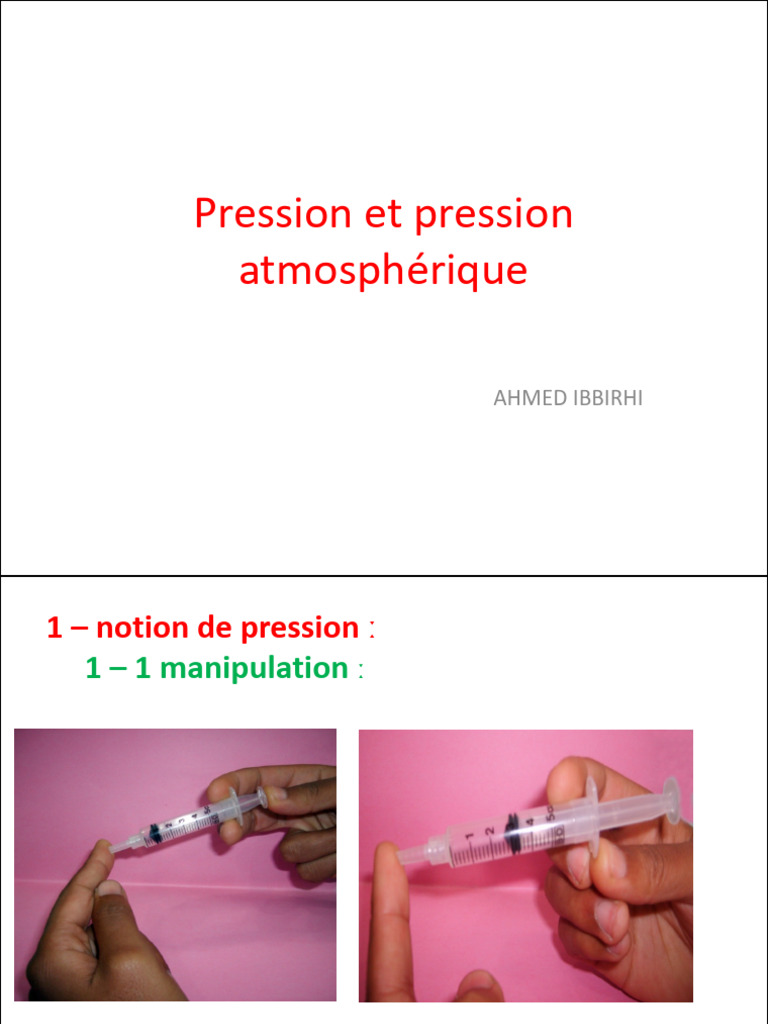 Notion de pression et atmosphère | PDF