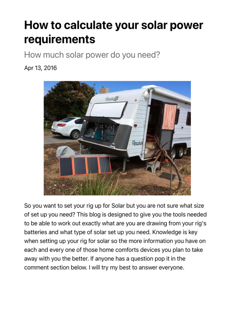 How To Calculate Your Solar Power Requirements - Itechworld | PDF ...