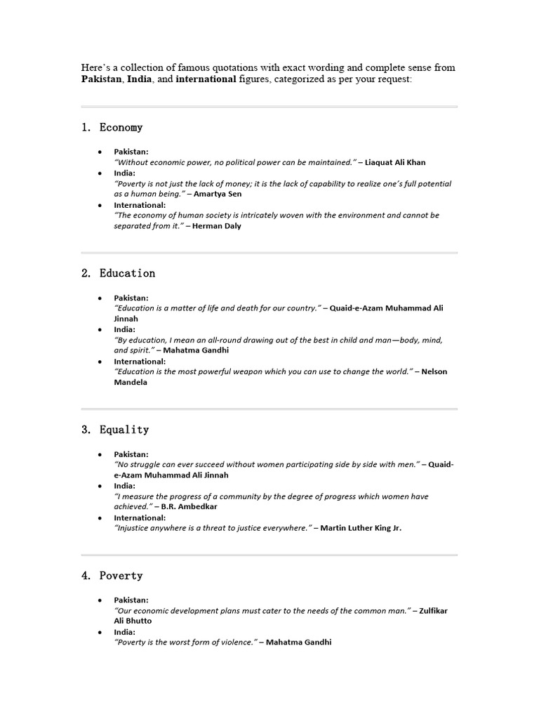 Revised Quotations | PDF | Muhammad Ali Jinnah | Pakistan