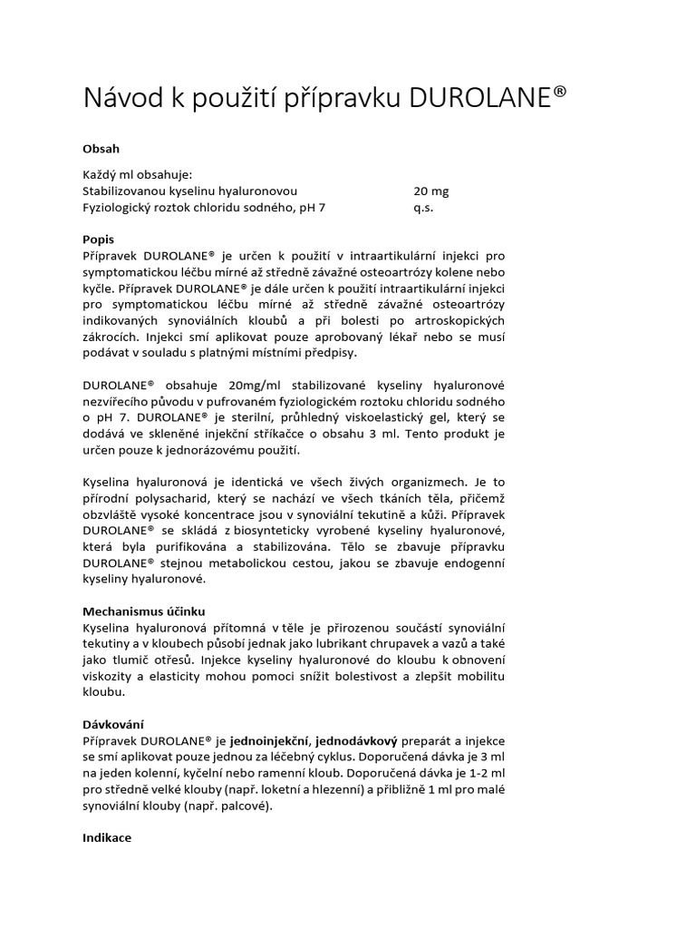 DUROLANE Pribalovy Letak | PDF