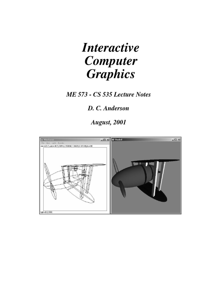 Interactive Computer Graphics Lesson 16 Pdf Cathode Ray Tube