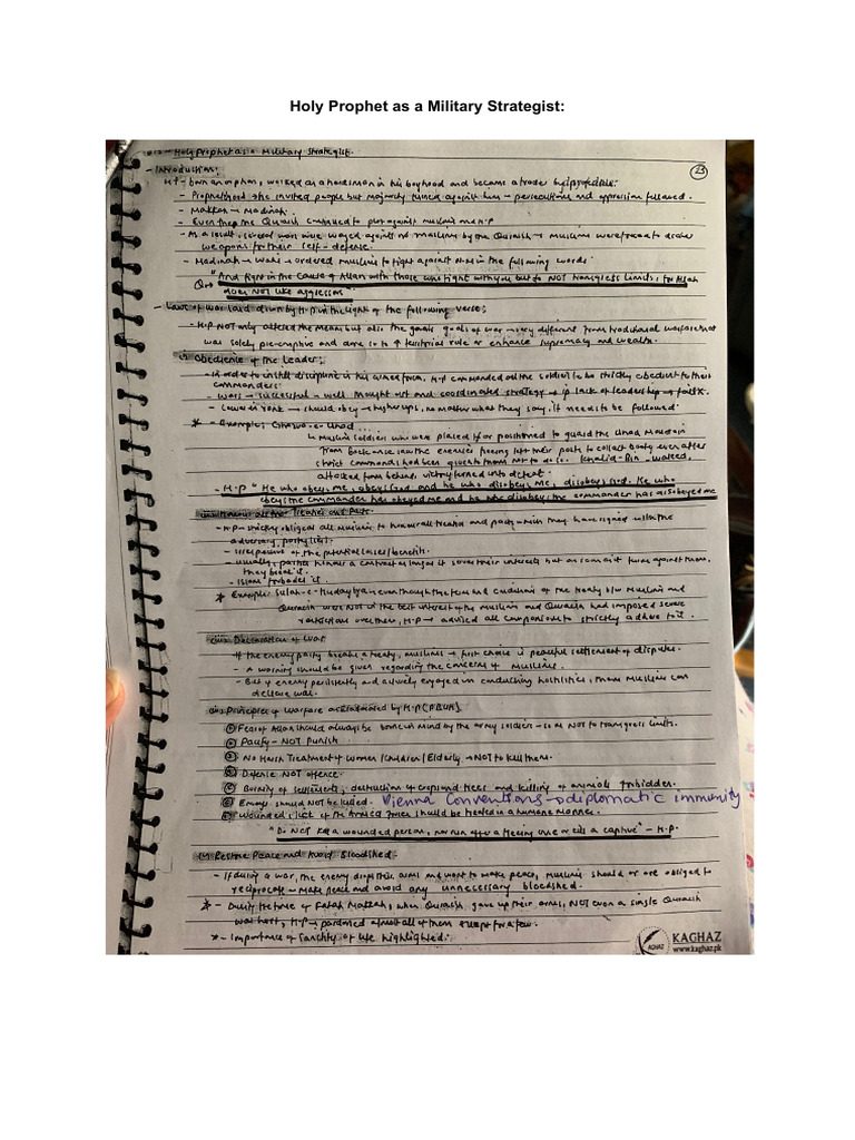 Islamic Studies Notes (Shanza Faiq, CSS 2018 Topper) | PDF