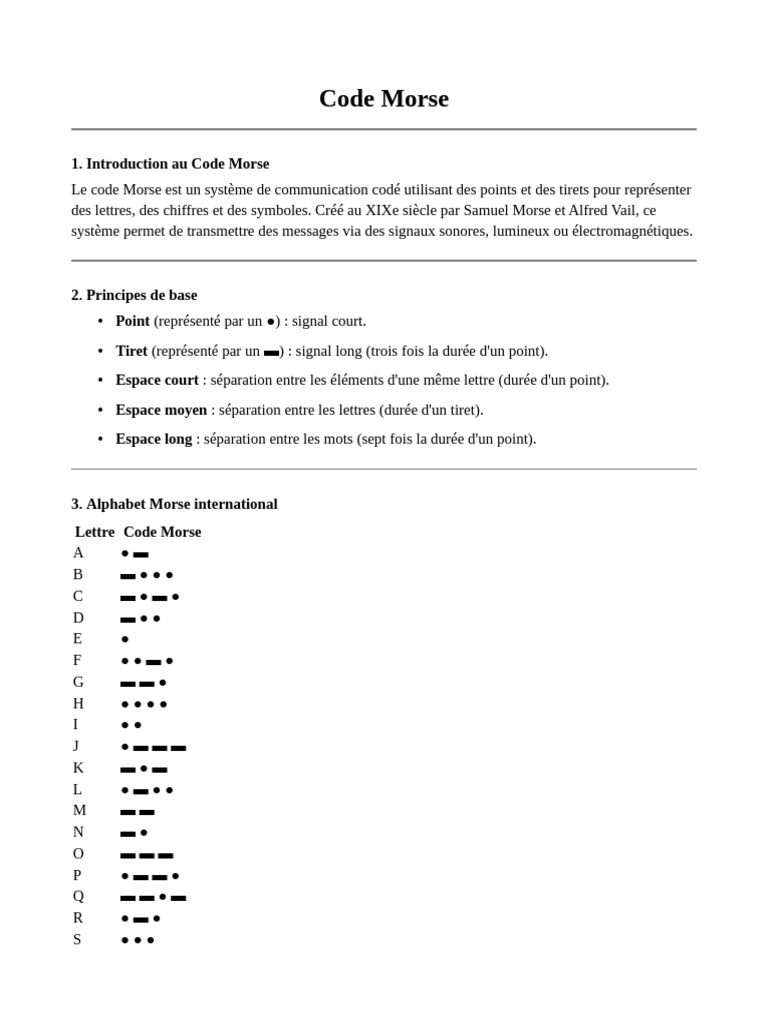 Apprendre le Code Morse facilement | PDF