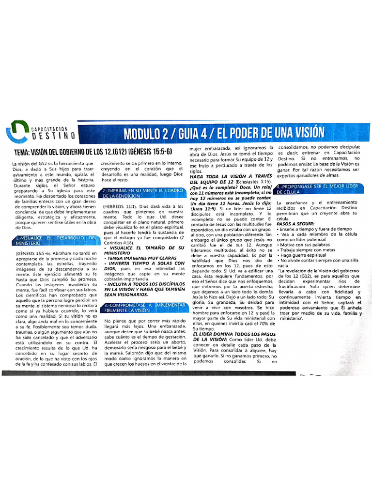 Guia 4 El Poder de Una Visión | PDF
