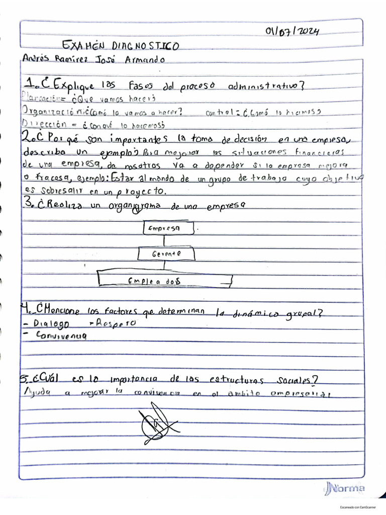 Andrés Ramírez José Armando Diagnóstico | PDF