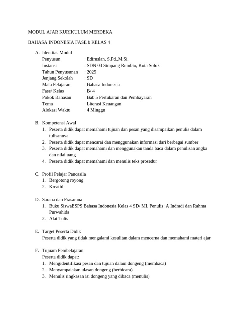 Modul Ajar Kurikulum Merdeka | PDF