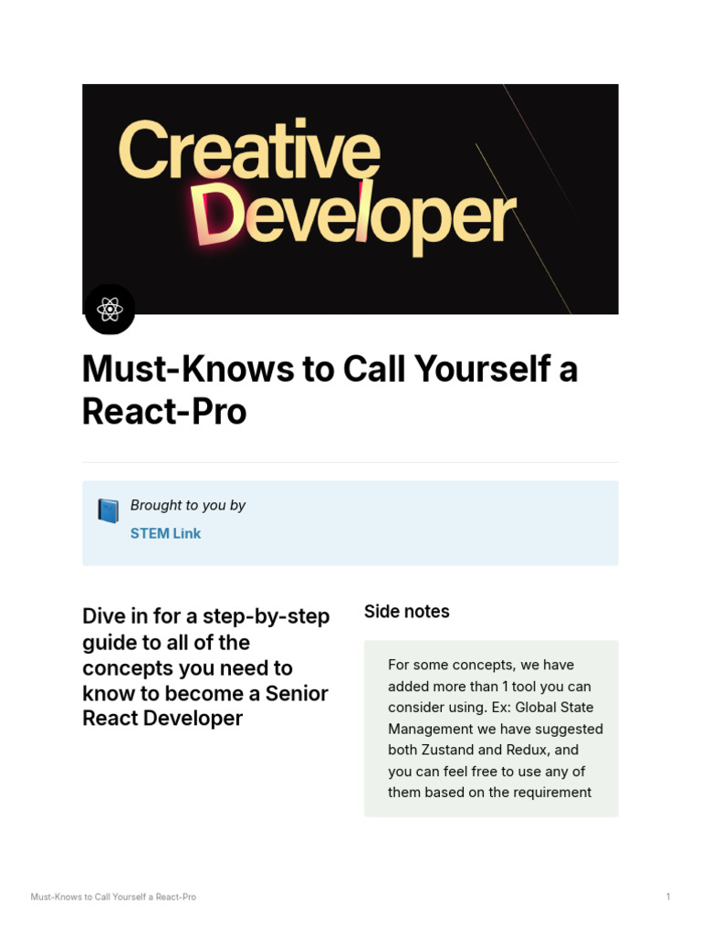 Advanced React Developer Guide | PDF | Software Development | Computer Programming